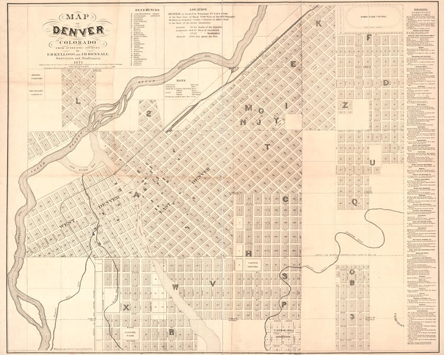 1871 Map of Denver Print – Shop City Merch