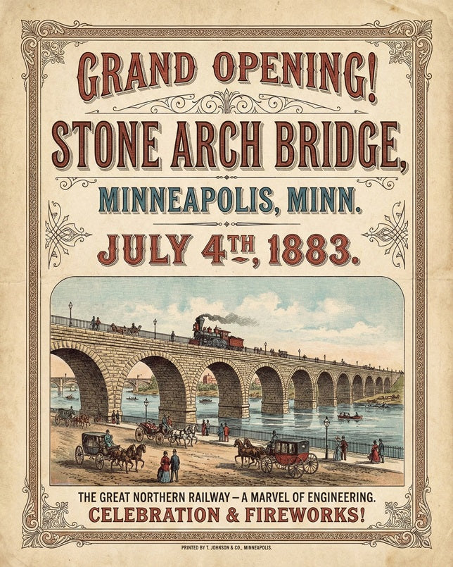 Stone Arch Bridge Grand Opening Poster Print – Shop City Merch